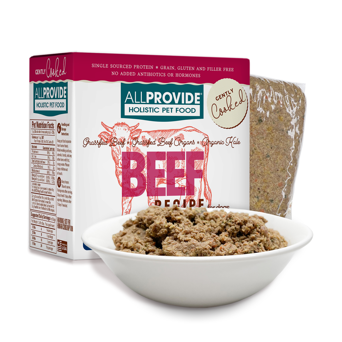 Dog Gently Cooked Beef 1lb – Allprovide